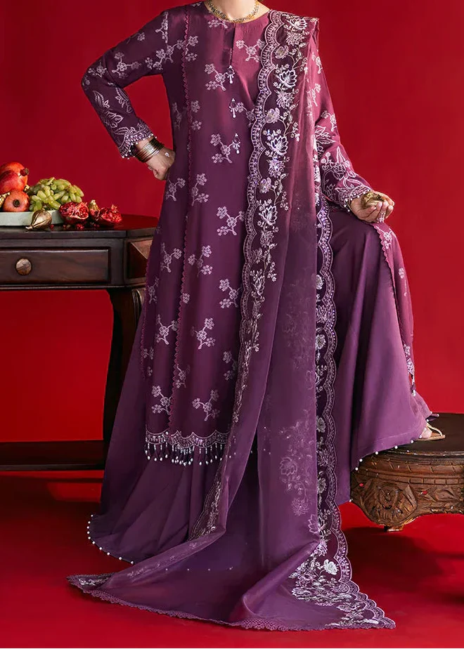 Grace Z-(W864) - Stitched Embroidered Sequence 3pc Marina Dress With E ...